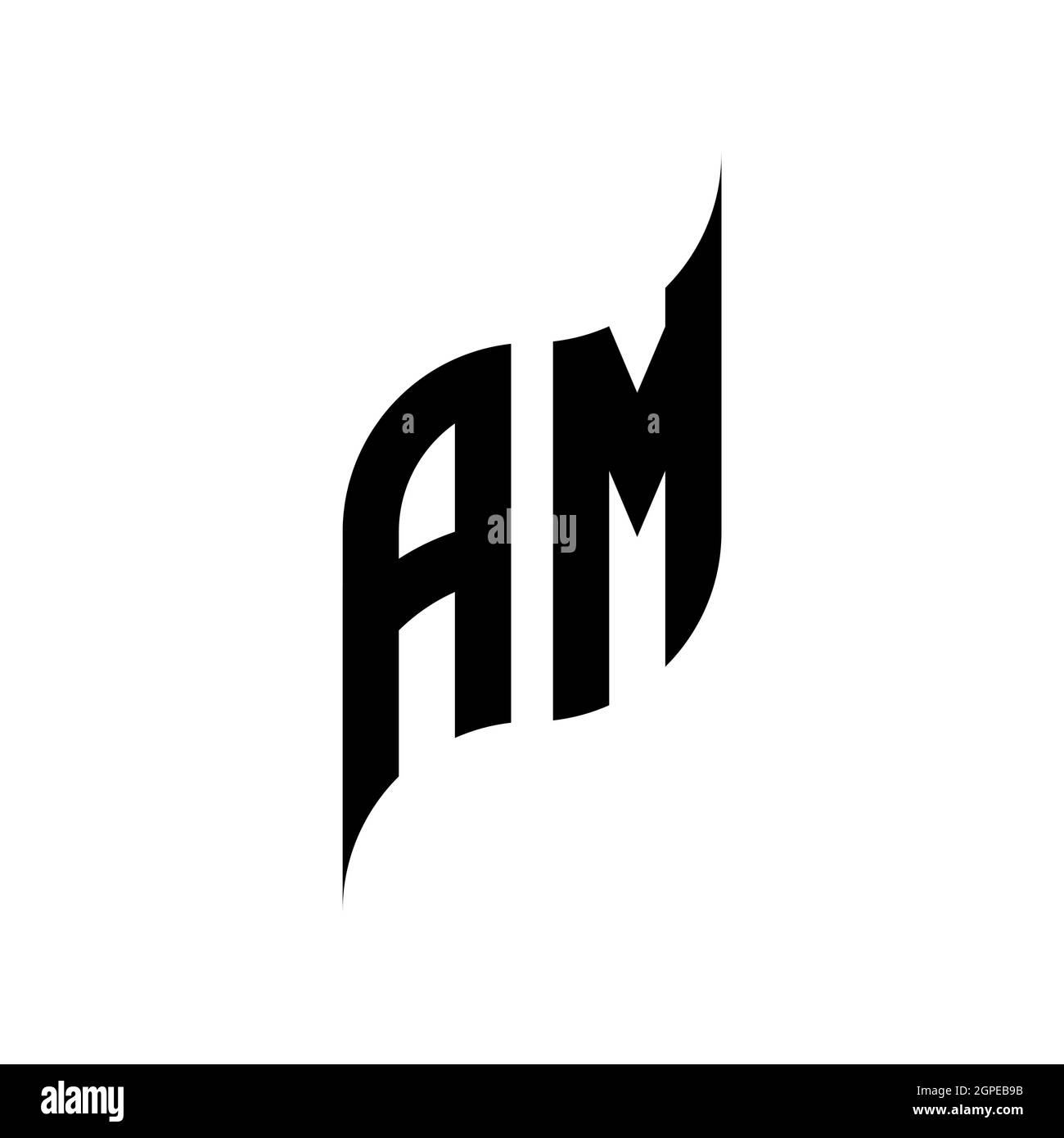 AM Monogram geometric shape style template. Monogram initial design ...