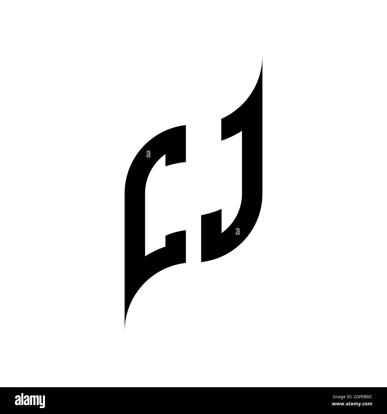CJ Monogram geometric shape style template. Monogram initial design vector isolated on white ...