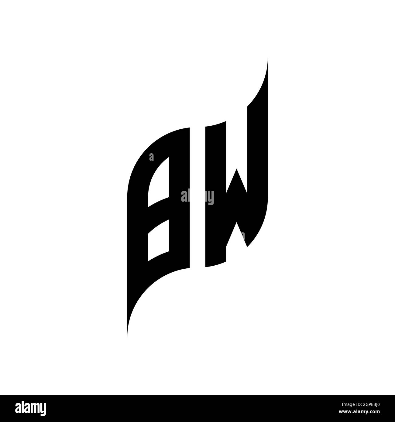 BW Monogram geometric shape style template. Monogram initial design ...