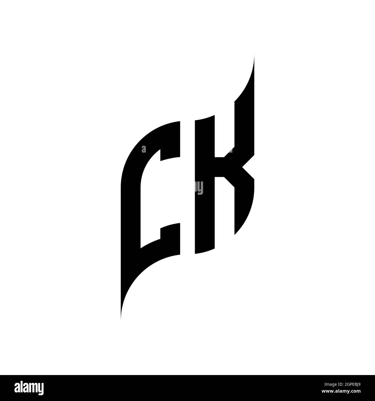 CK Monogram geometric shape style template. Monogram initial design vector isolated on white ...