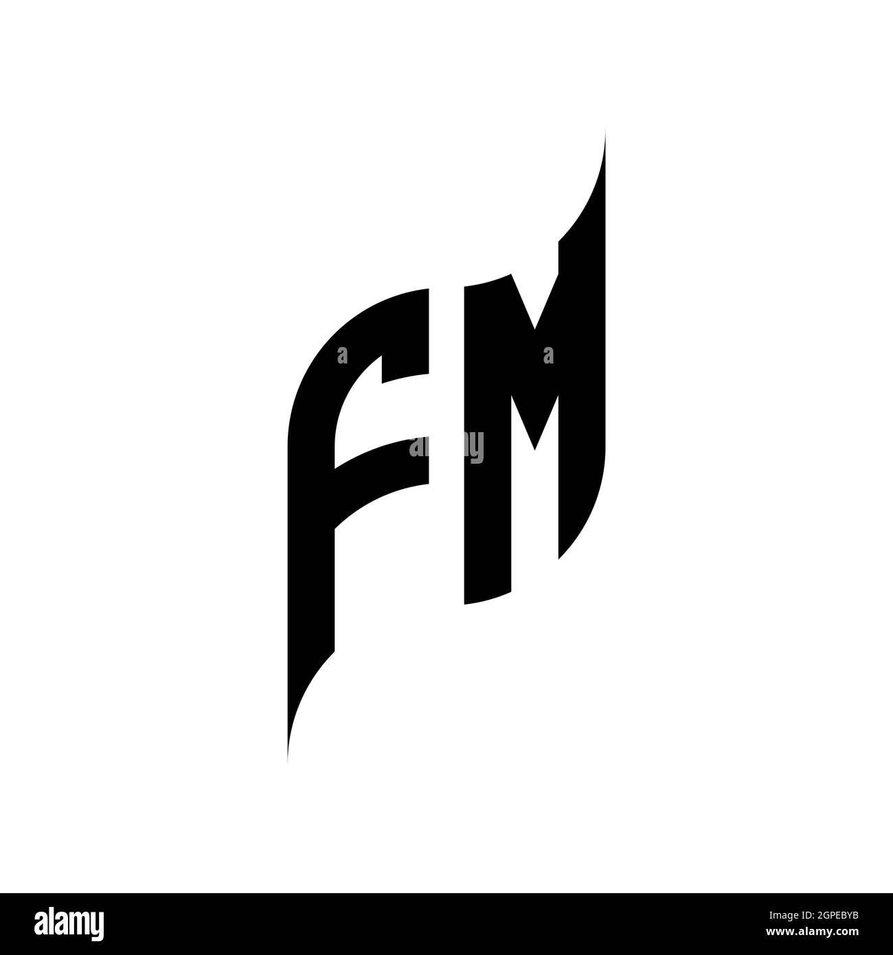 FM Monogram geometric shape style template. Monogram initial design ...