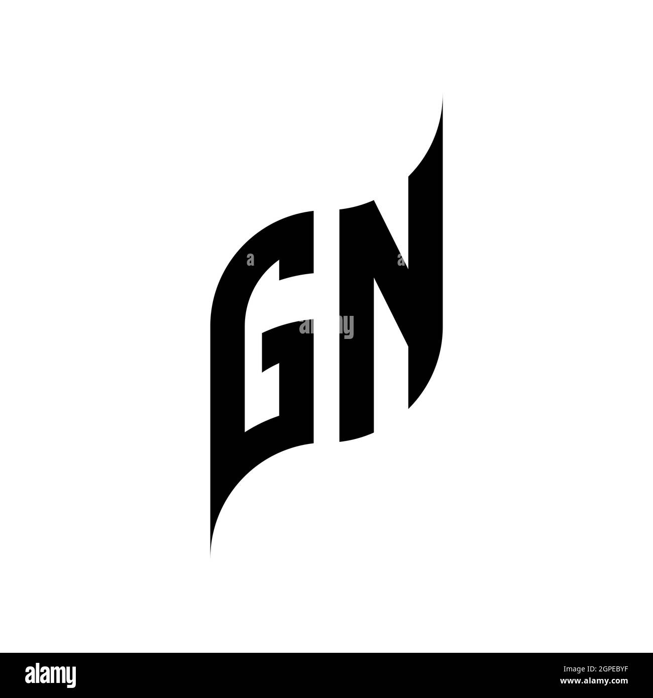 GN Monogram geometric shape style template. Monogram initial design ...