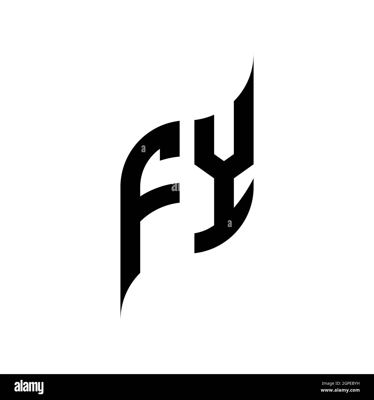 FY Monogram geometric shape style template. Monogram initial design ...