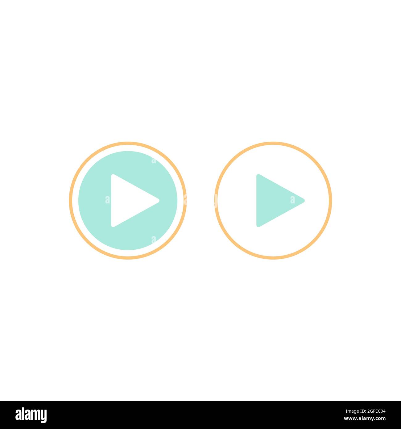 Play icons in circle. Film or Media icon flat. button. pictogram ...