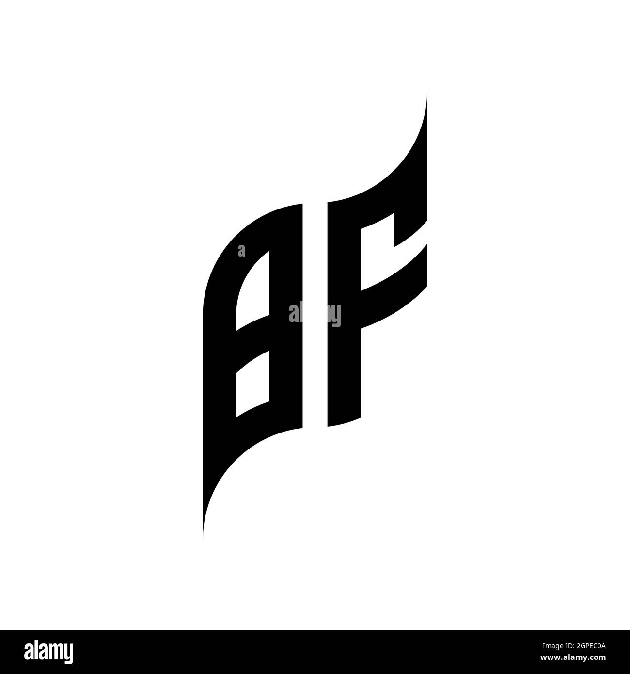 BF Monogram geometric shape style template. Monogram initial design ...