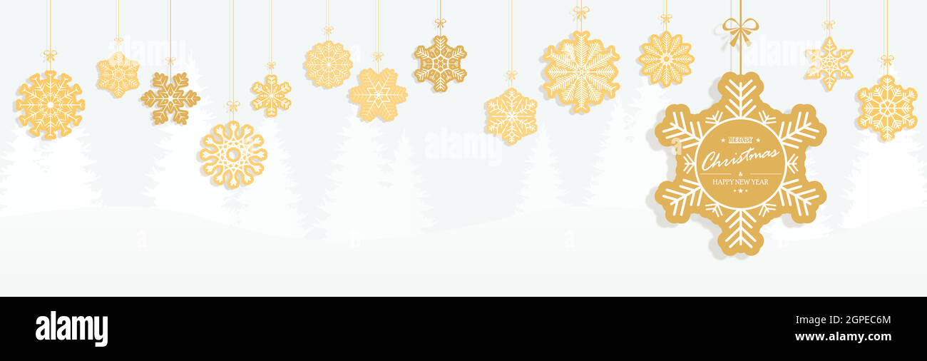 hanging snow stars banner for christmas greetings time Stock Vector ...