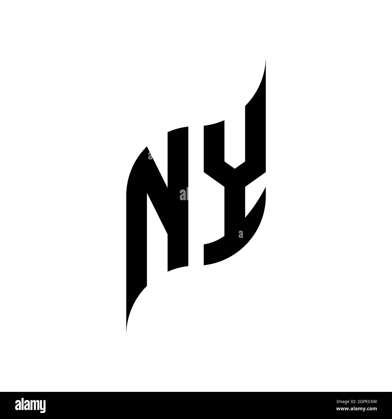 NY Monogram geometric shape style template. Monogram initial design ...