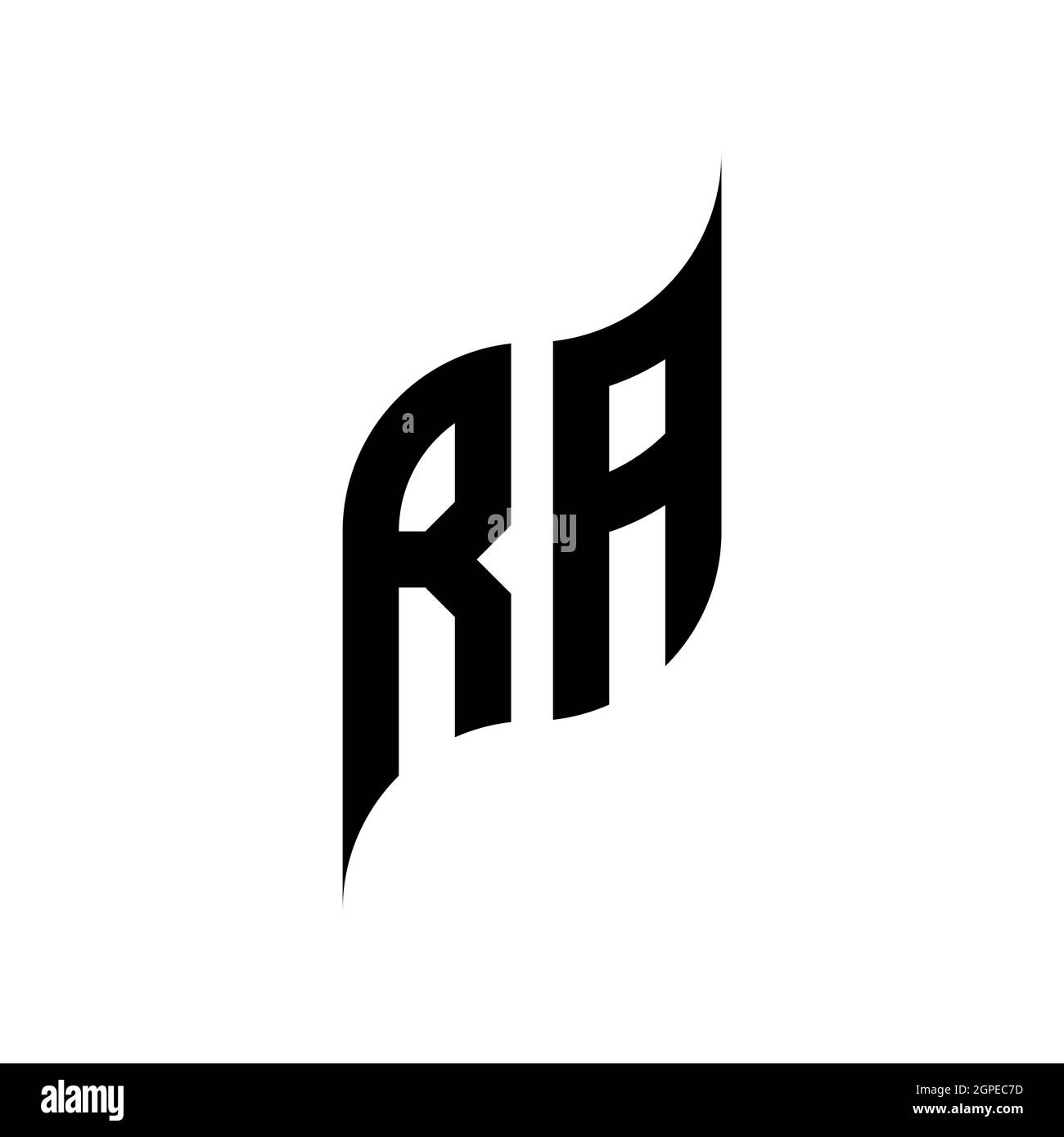 RA Monogram geometric shape style template. Monogram initial design ...