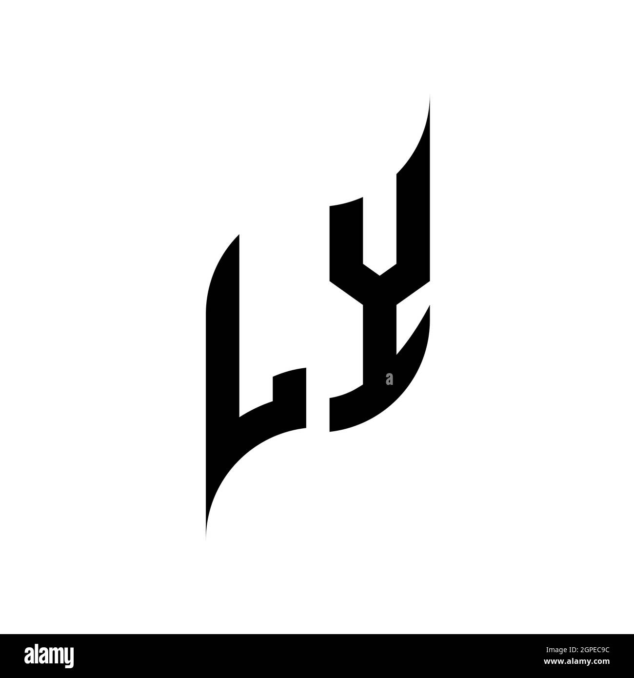 LY Monogram geometric shape style template. Monogram initial design vector isolated on white ...