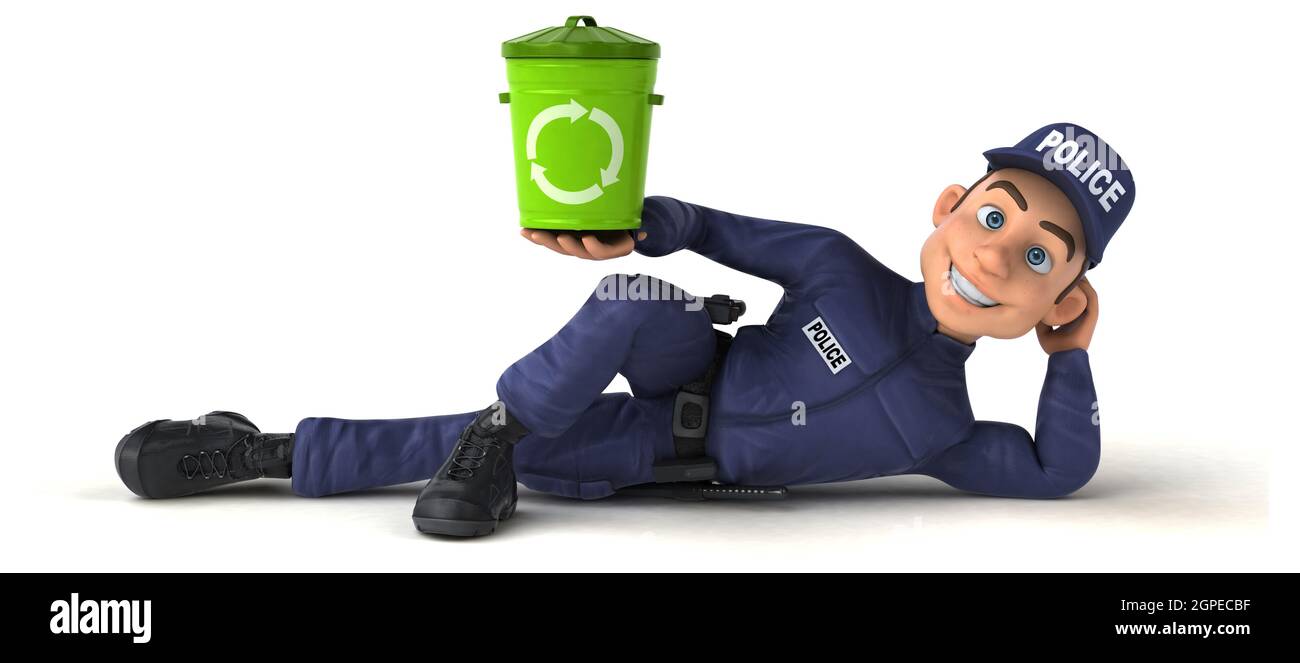Fun 3D illustration of a cartoon Police Officer Stock Photo - Alamy