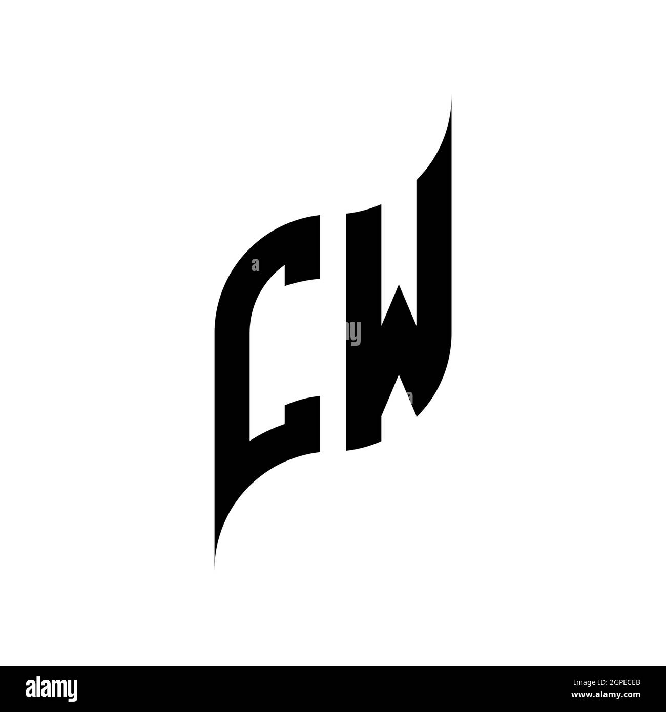 CW Monogram geometric shape style template. Monogram initial design ...