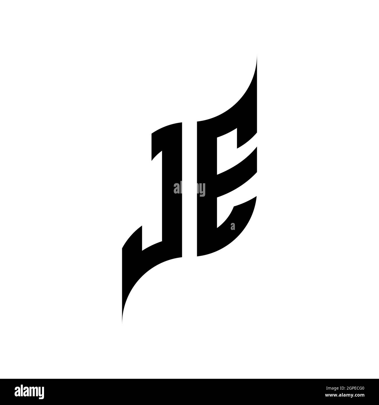 JE Monogram geometric shape style template. Monogram initial design ...