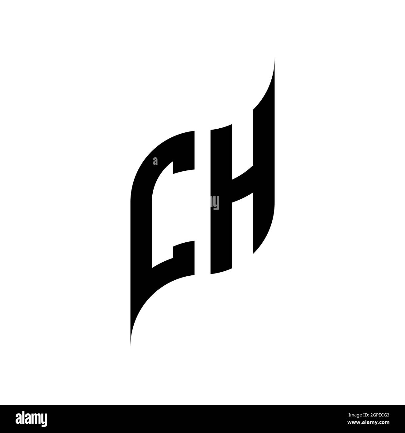 CH Monogram geometric shape style template. Monogram initial design ...