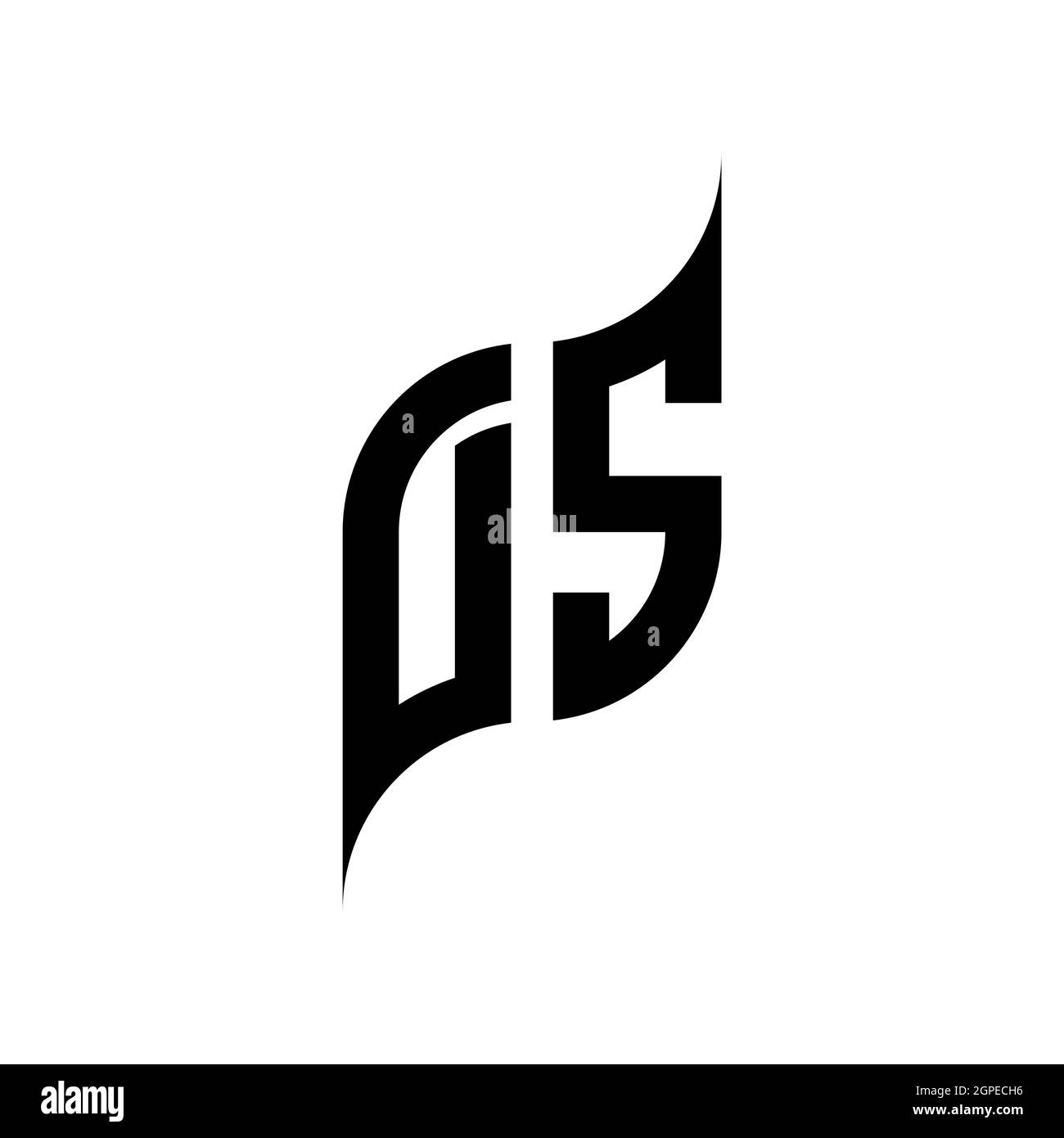 DS Monogram geometric shape style template. Monogram initial design ...