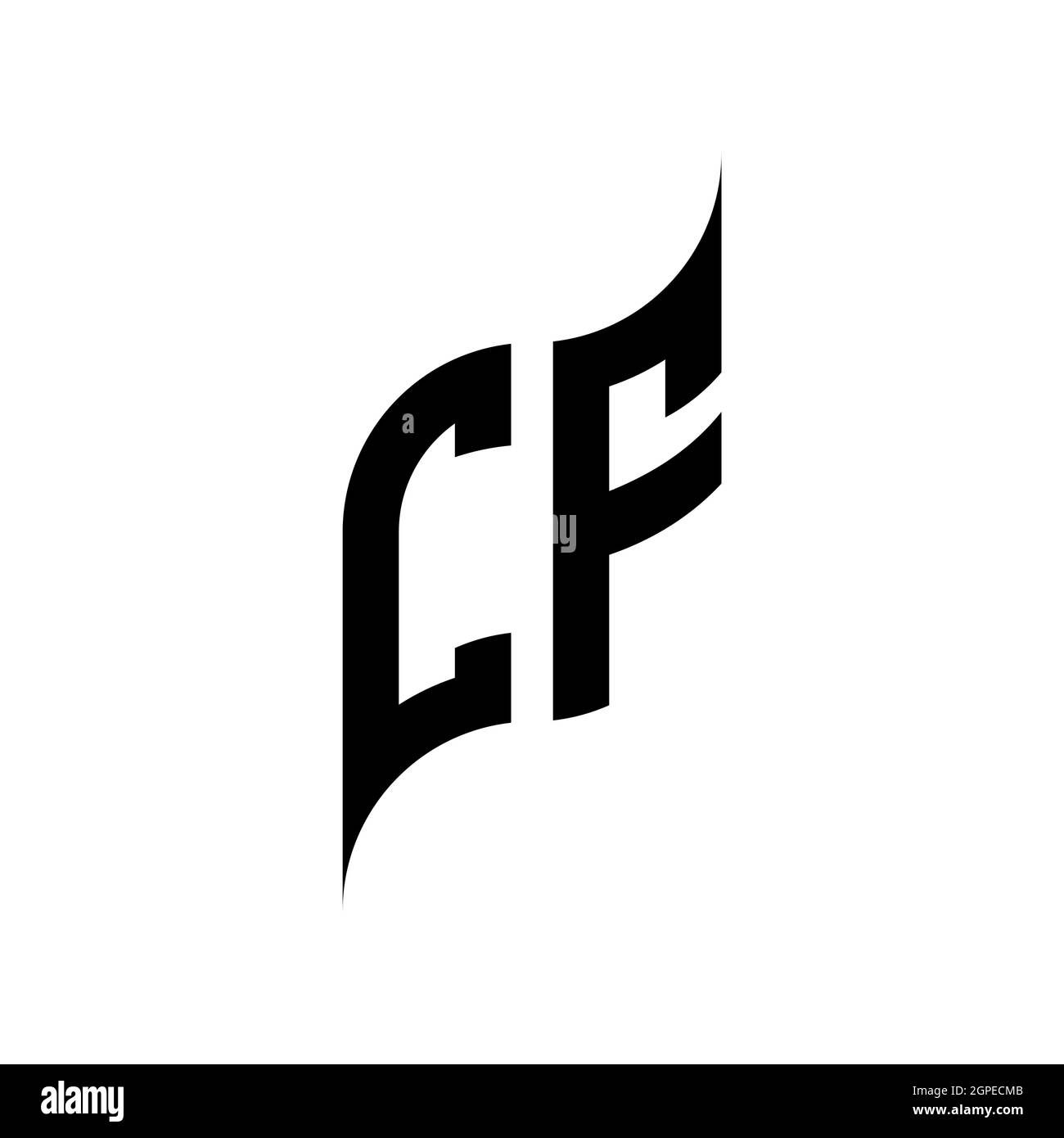 CF Monogram geometric shape style template. Monogram initial design ...