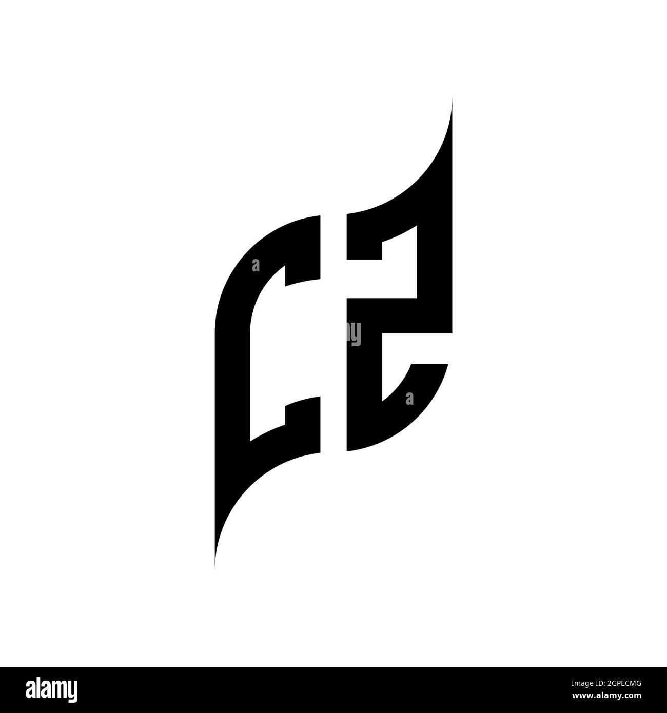 CZ Monogram geometric shape style template. Monogram initial design ...