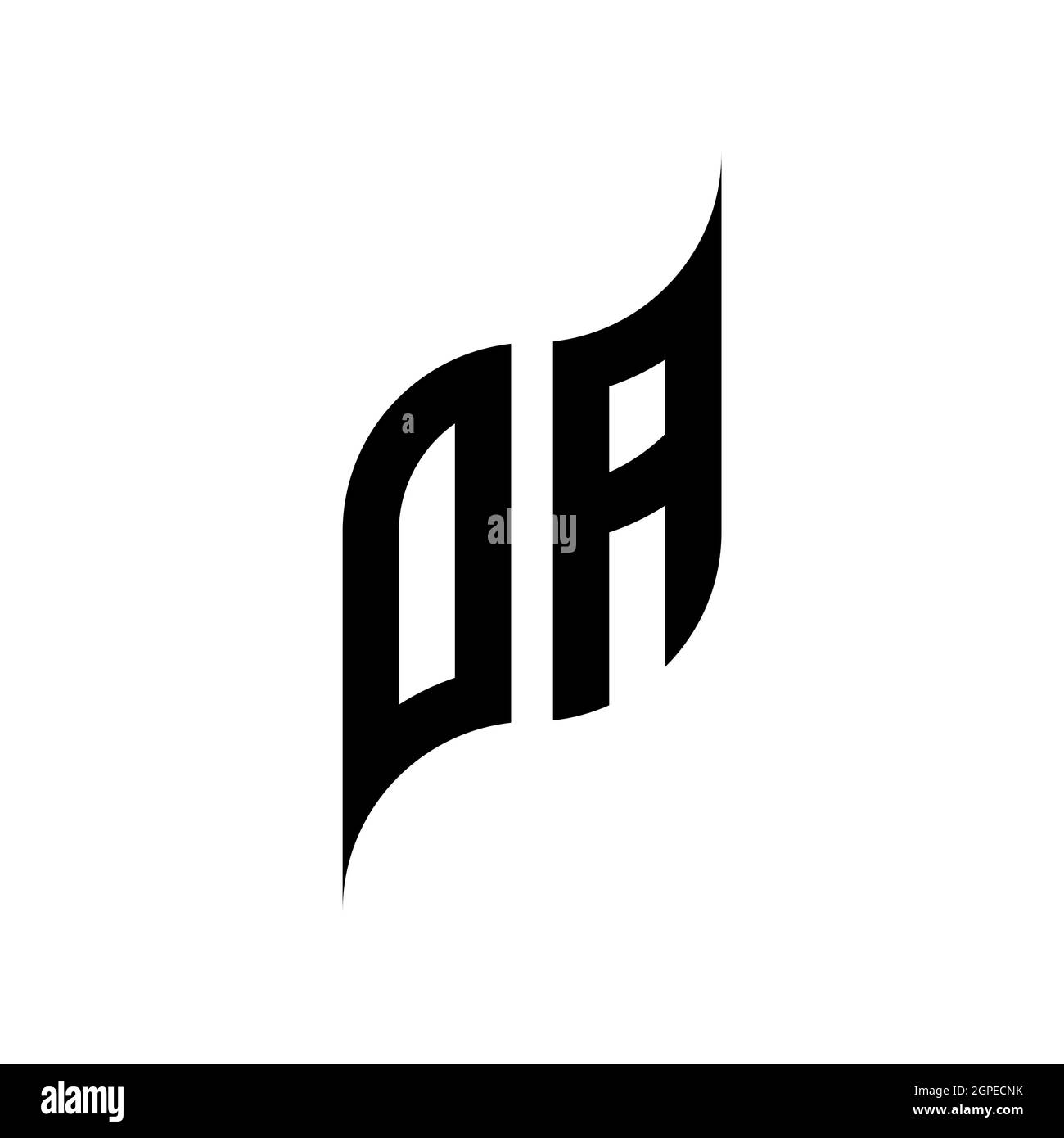 OA Monogram geometric shape style template. Monogram initial design ...