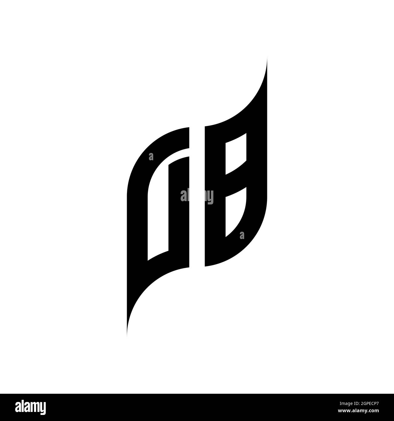 DB Monogram geometric shape style template. Monogram initial design ...