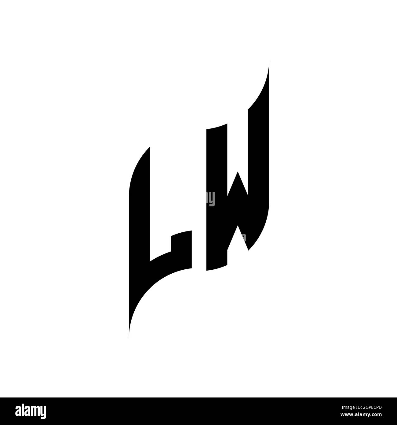 LW Monogram geometric shape style template. Monogram initial design ...