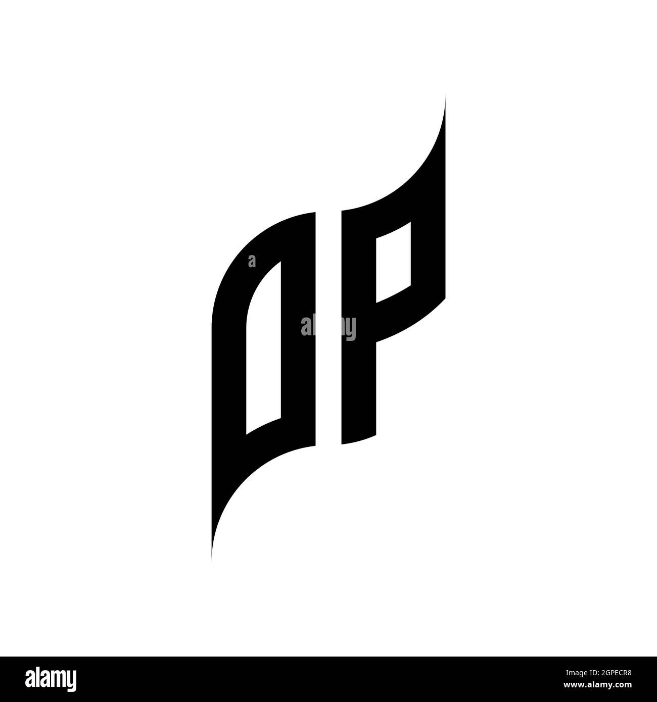 OP Monogram geometric shape style template. Monogram initial design ...