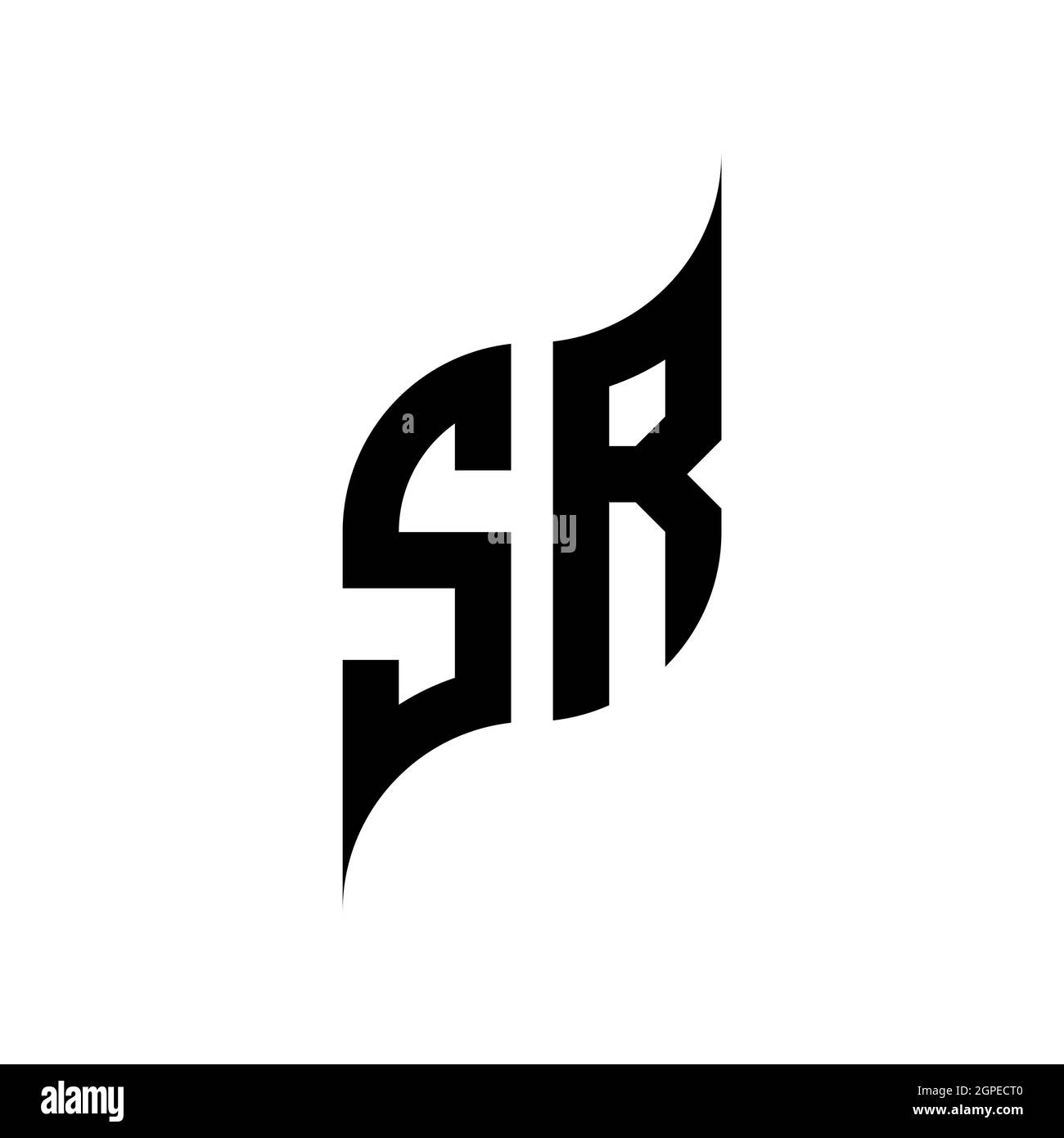 SR Monogram geometric shape style template. Monogram initial design vector isolated on white ...