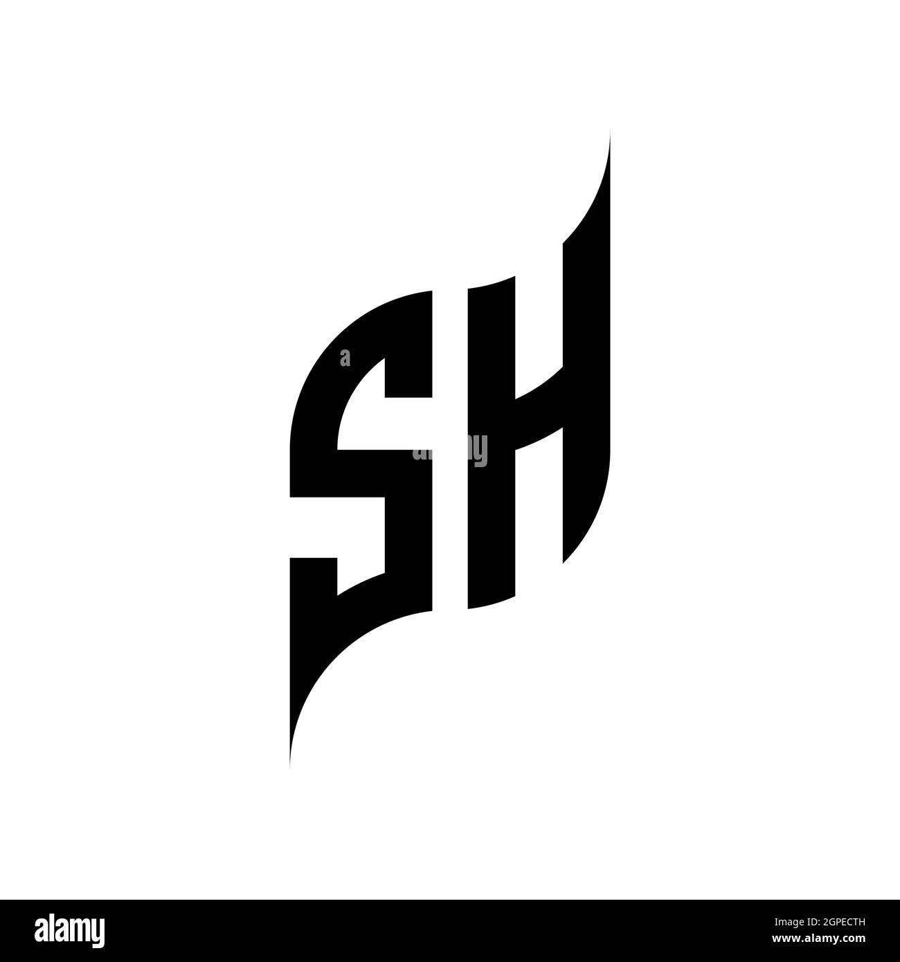 SH Monogram geometric shape style template. Monogram initial design ...