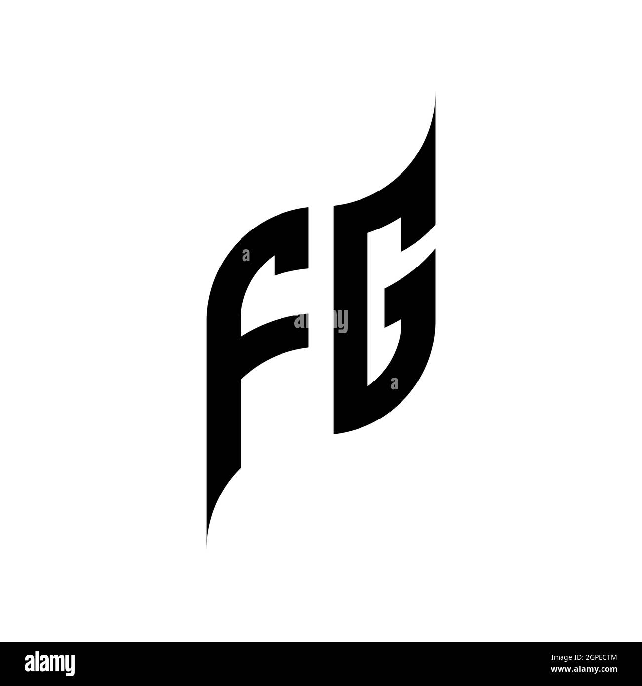 FG Monogram geometric shape style template. Monogram initial design ...