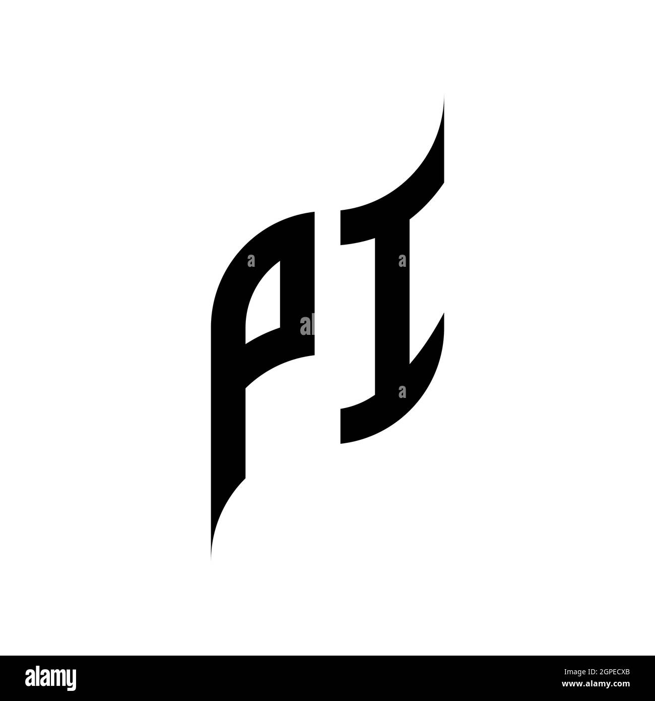PI Monogram geometric shape style template. Monogram initial design ...