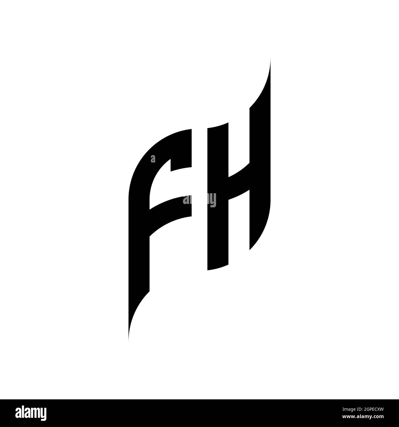 FH Monogram geometric shape style template. Monogram initial design ...