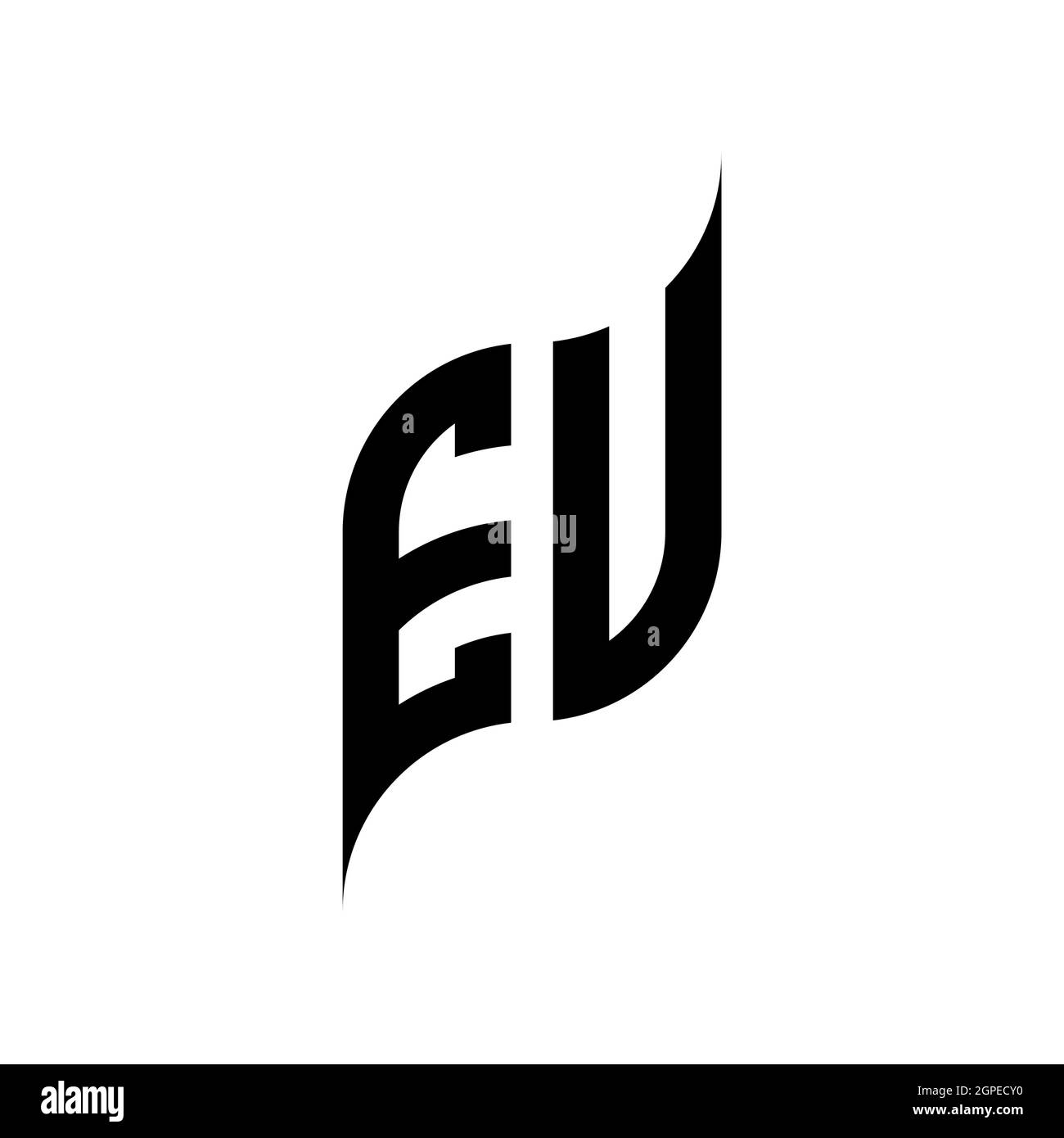 EU Monogram geometric shape style template. Monogram initial design ...