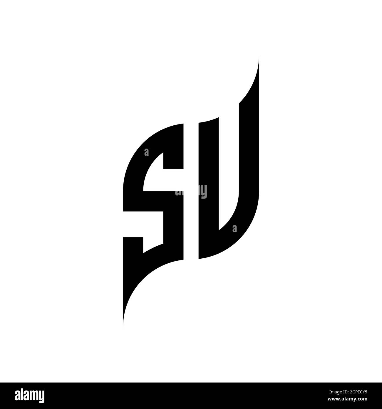 SU Monogram geometric shape style template. Monogram initial design ...