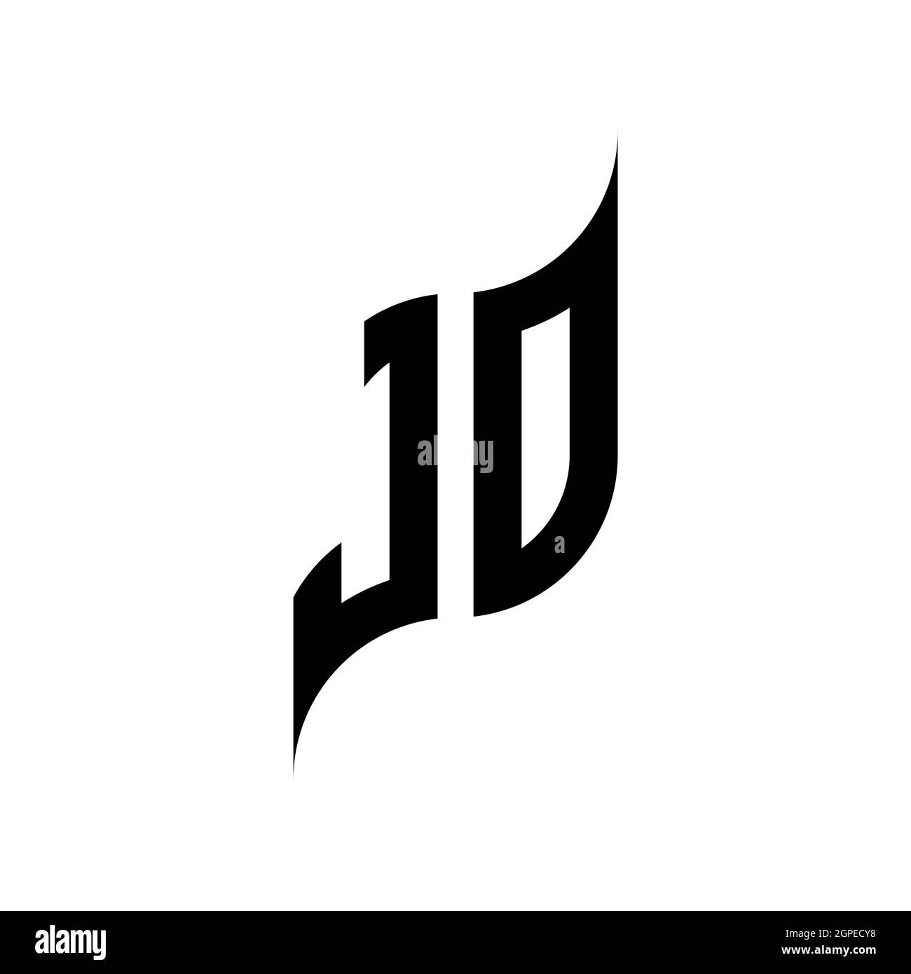 JO Monogram geometric shape style template. Monogram initial design ...