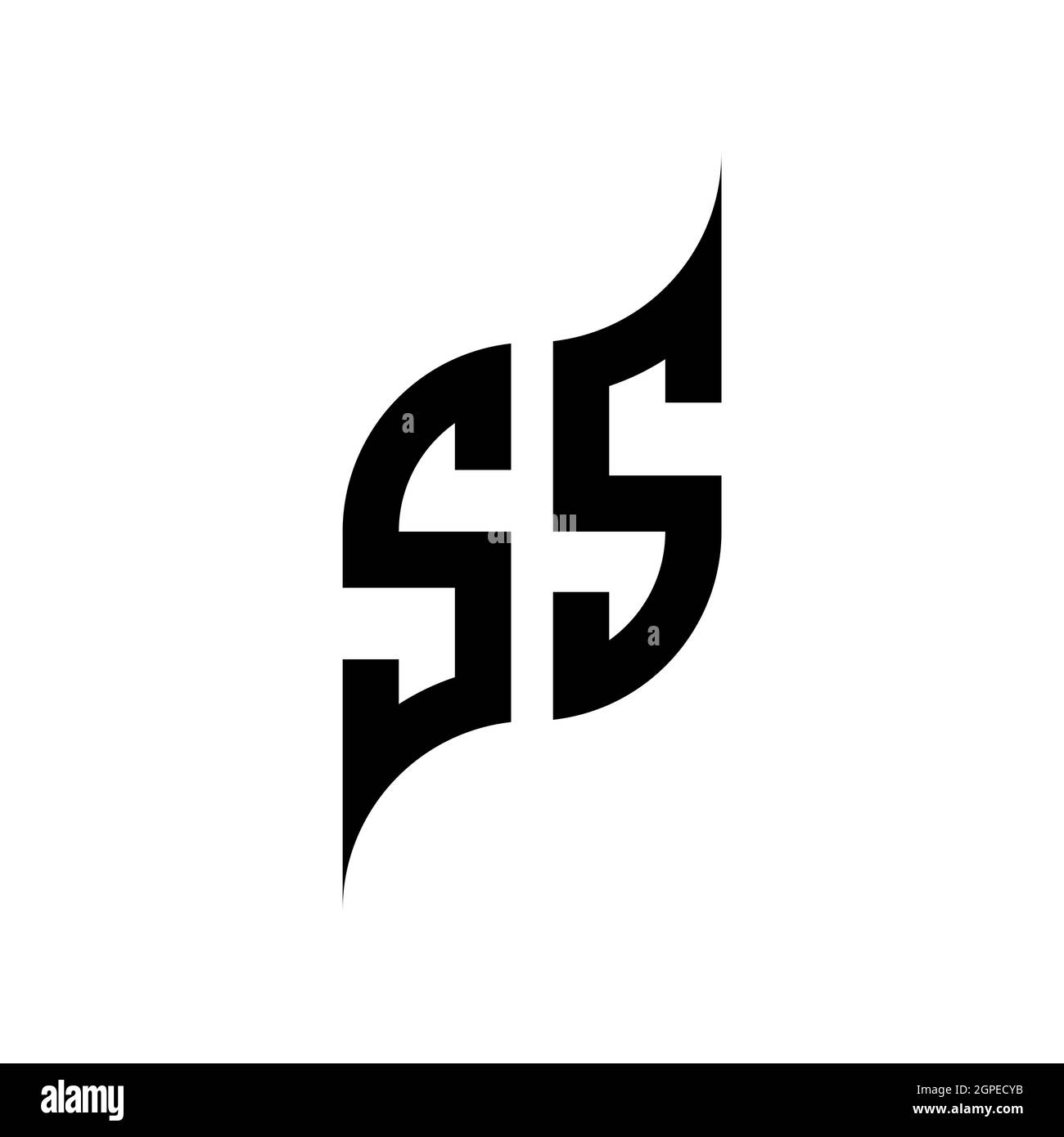 SS Monogram geometric shape style template. Monogram initial design ...