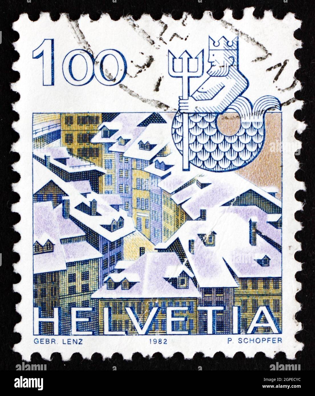 SWITZERLAND - CIRCA 1982: a stamp printed in the Switzerland shows ...
