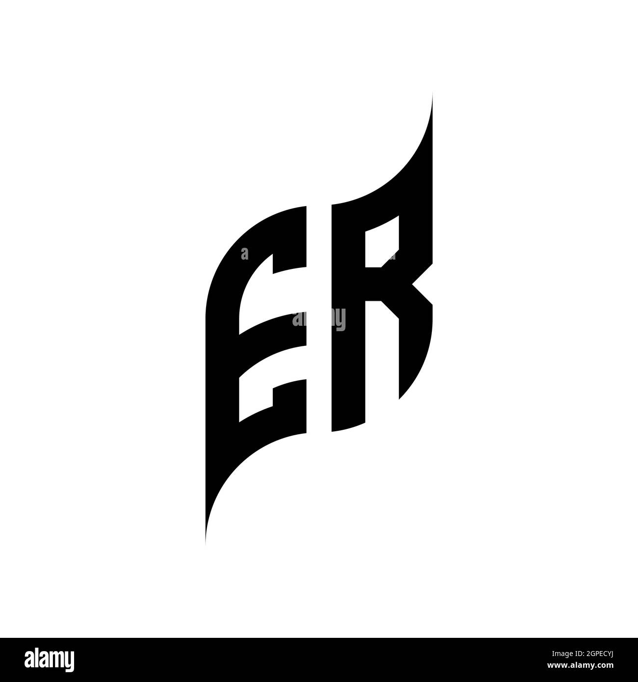 ER Monogram geometric shape style template. Monogram initial design ...
