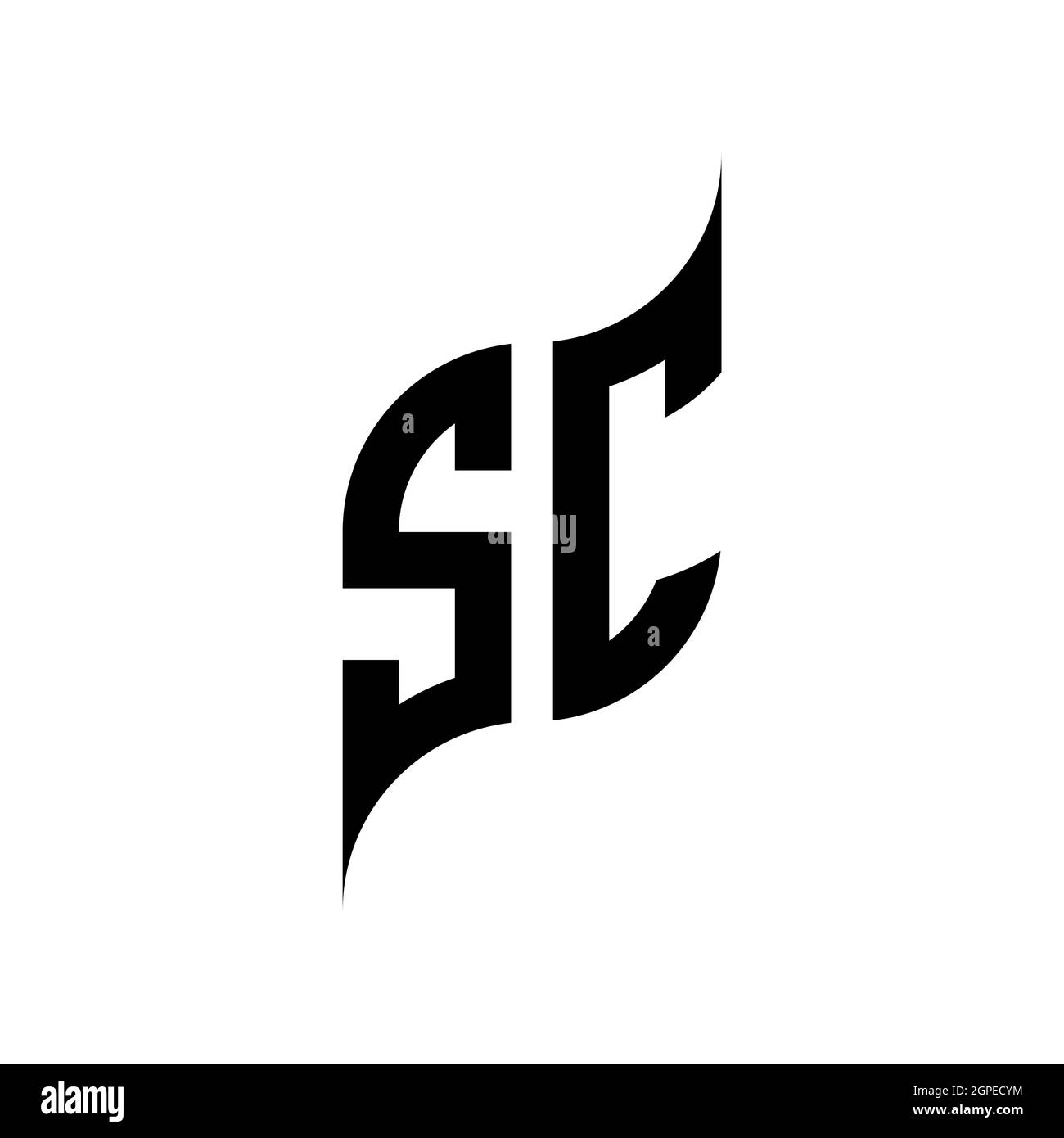 SC Monogram geometric shape style template. Monogram initial design ...