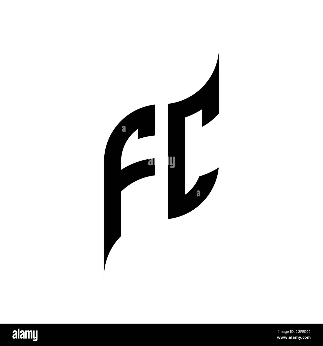 FC Monogram geometric shape style template. Monogram initial design vector isolated on white ...