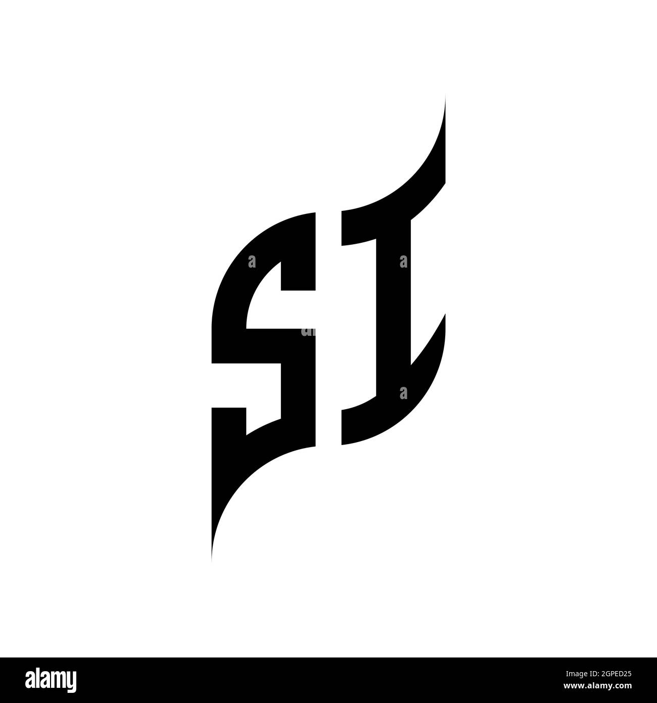 SI Monogram geometric shape style template. Monogram initial design ...