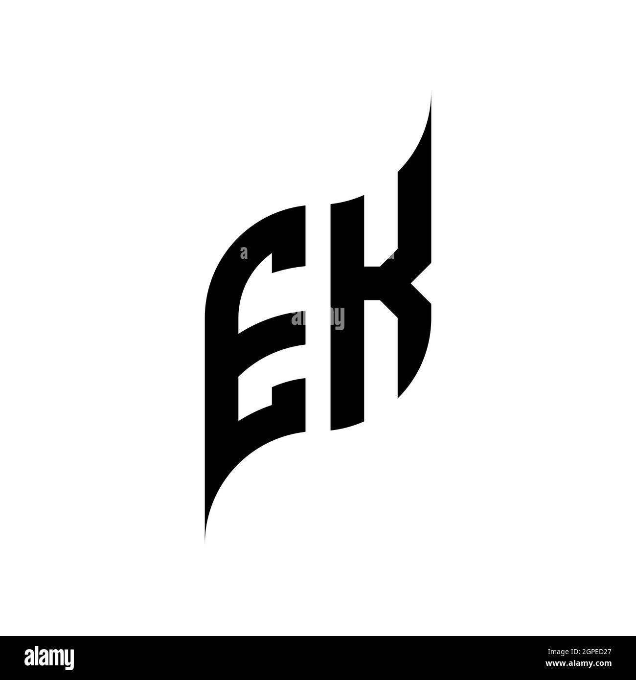 EK Monogram geometric shape style template. Monogram initial design vector isolated on white ...