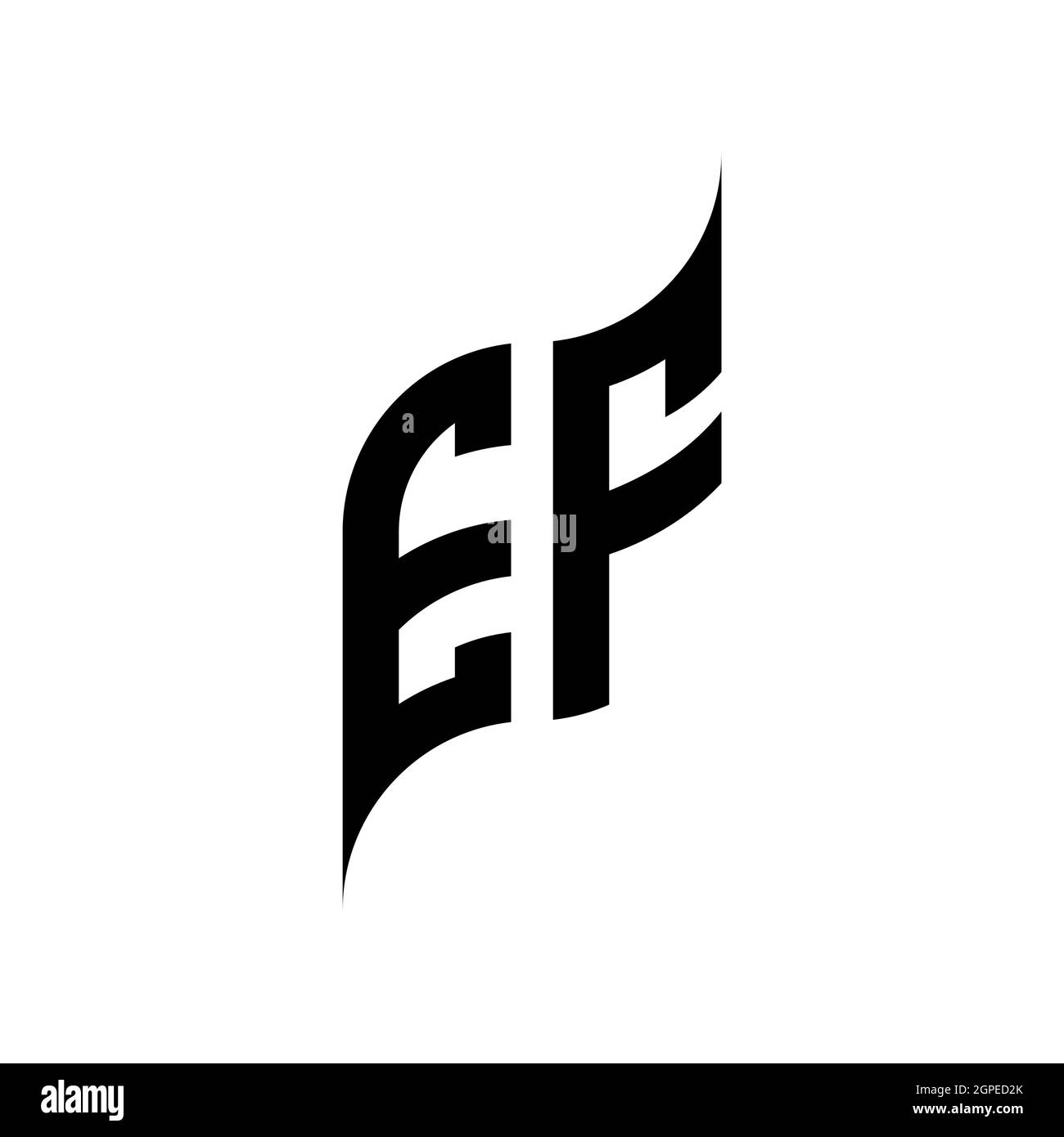 EF Monogram geometric shape style template. Monogram initial design vector isolated on white ...