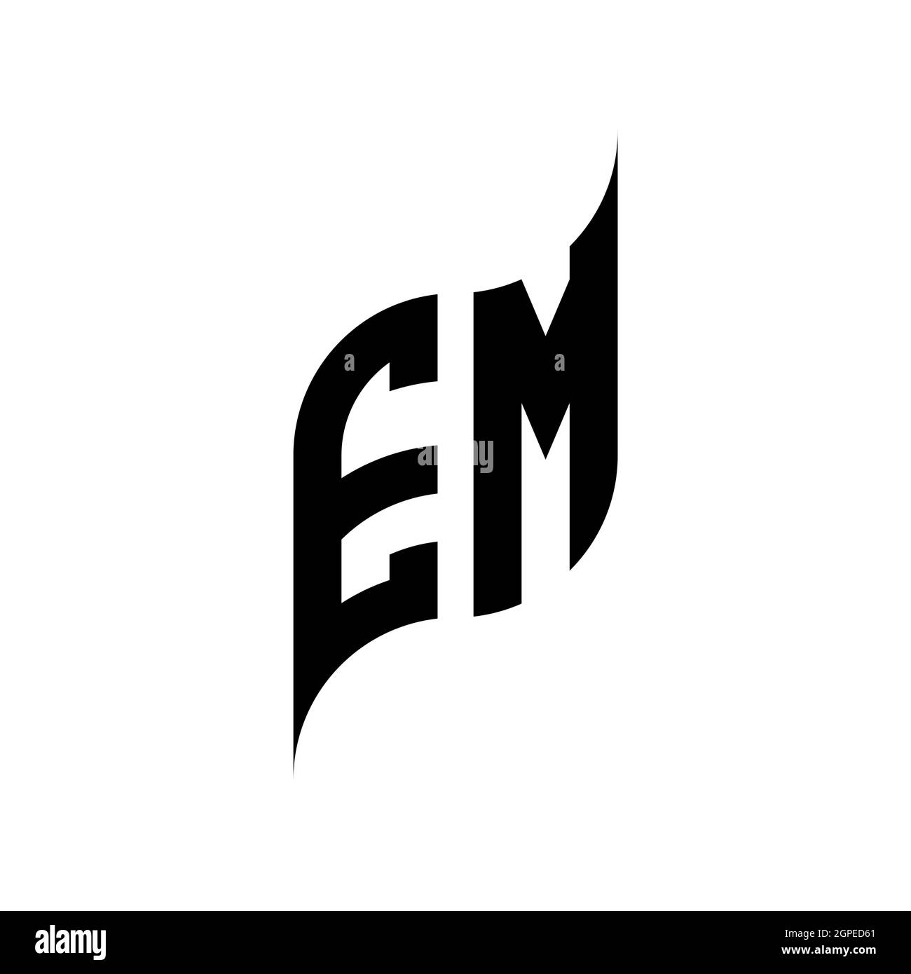 EM Monogram geometric shape style template. Monogram initial design vector isolated on white ...