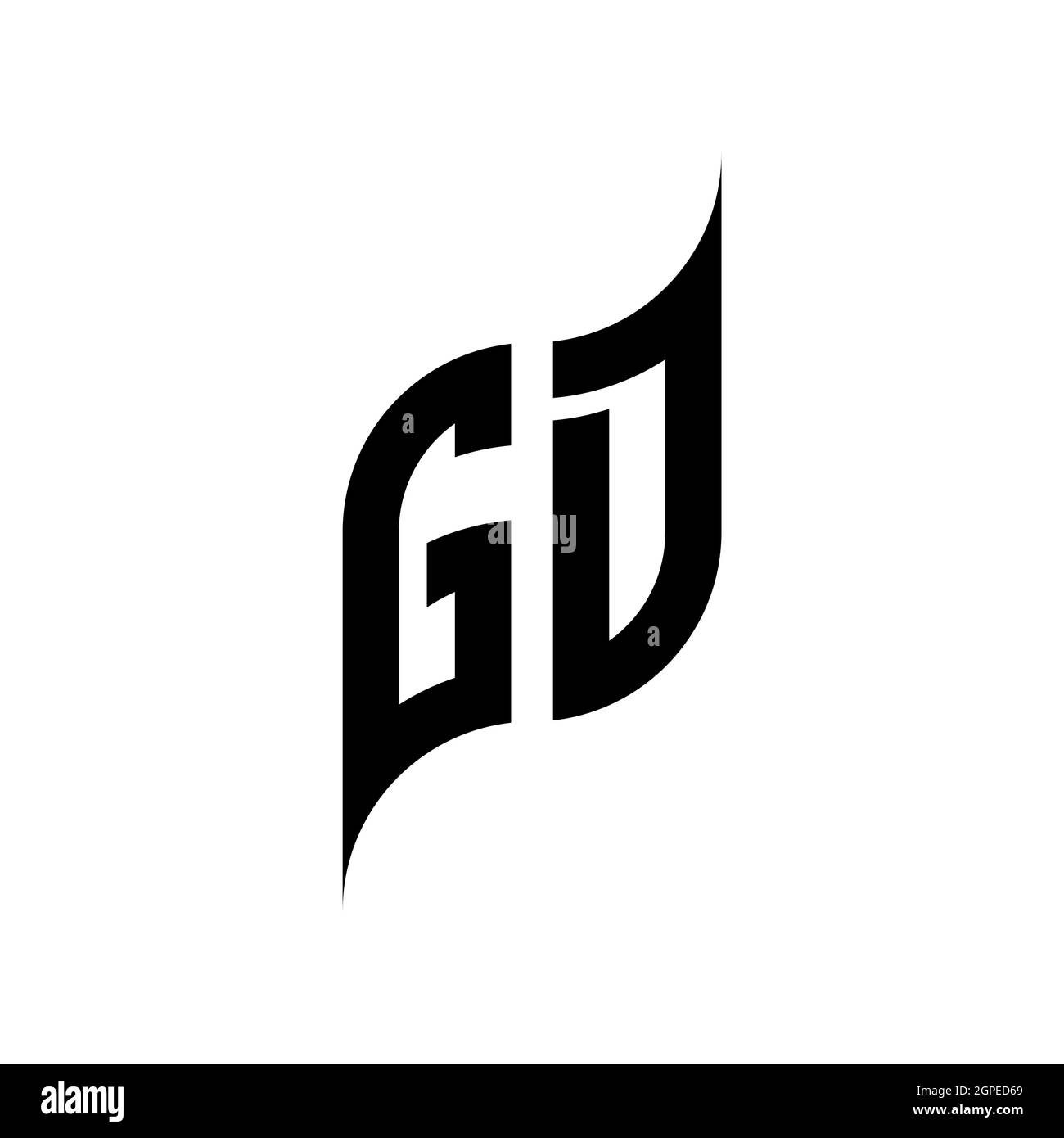 GD Monogram geometric shape style template. Monogram initial design ...