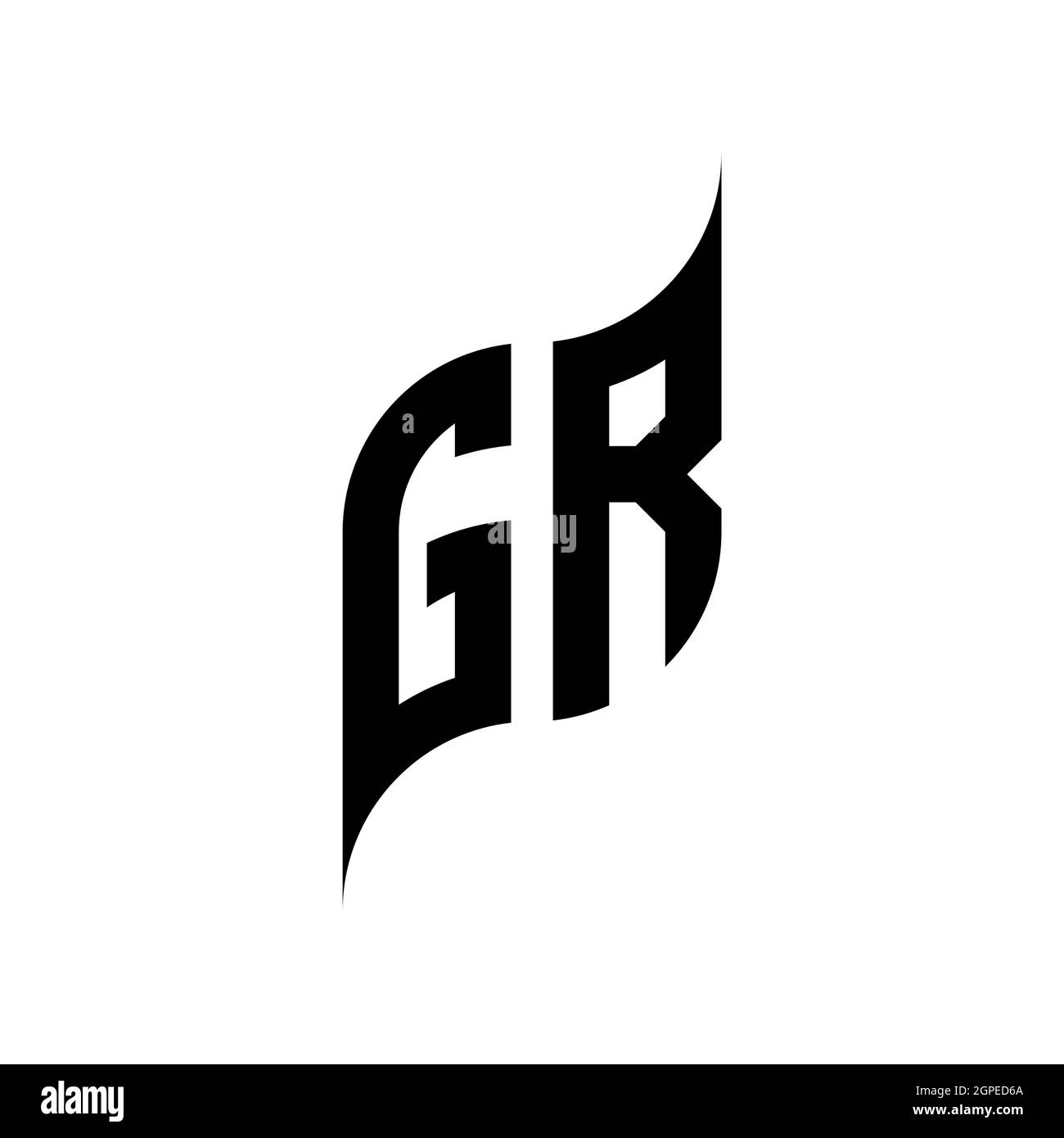 GR Monogram geometric shape style template. Monogram initial design ...