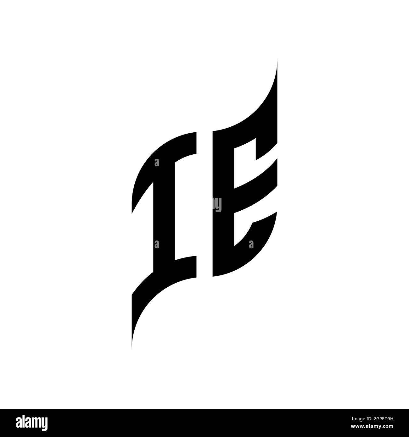 IE Monogram geometric shape style template. Monogram initial design ...