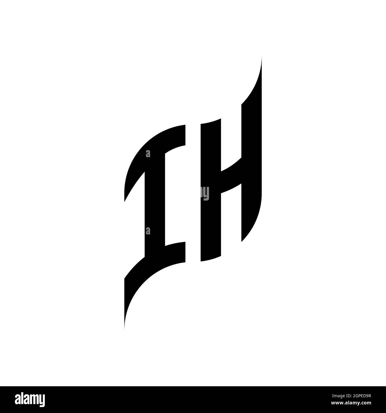 IH Monogram geometric shape style template. Monogram initial design vector isolated on white ...