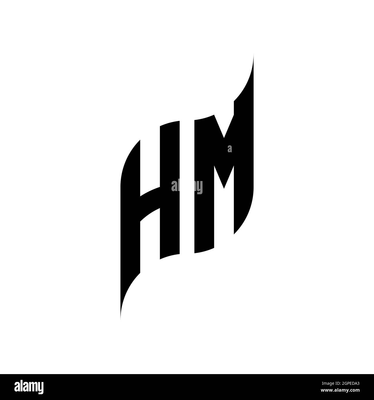 HM Monogram geometric shape style template. Monogram initial design ...