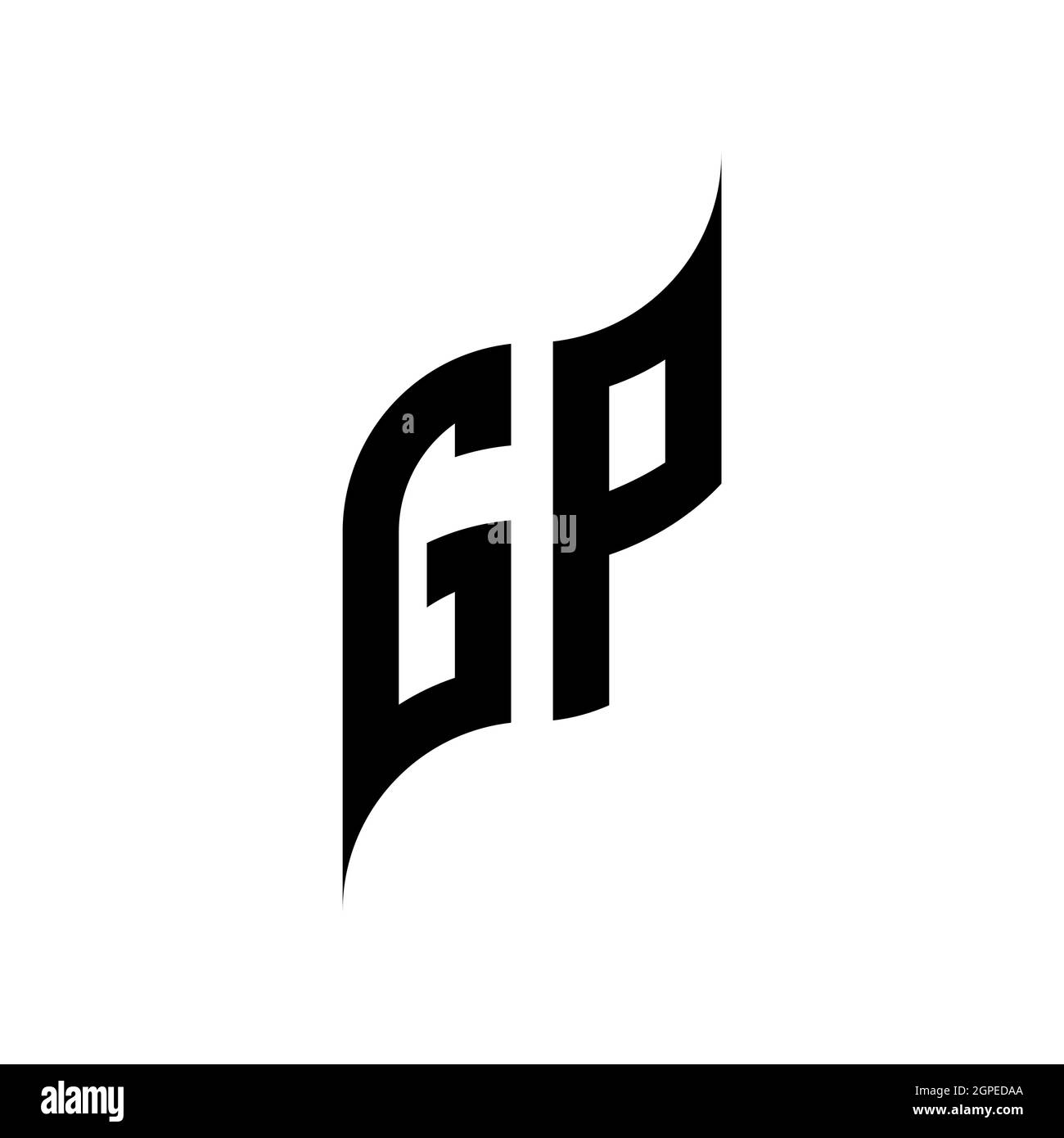 GP Monogram geometric shape style template. Monogram initial design ...