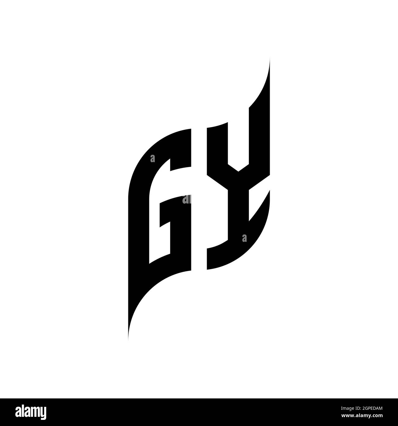 GY Monogram geometric shape style template. Monogram initial design ...