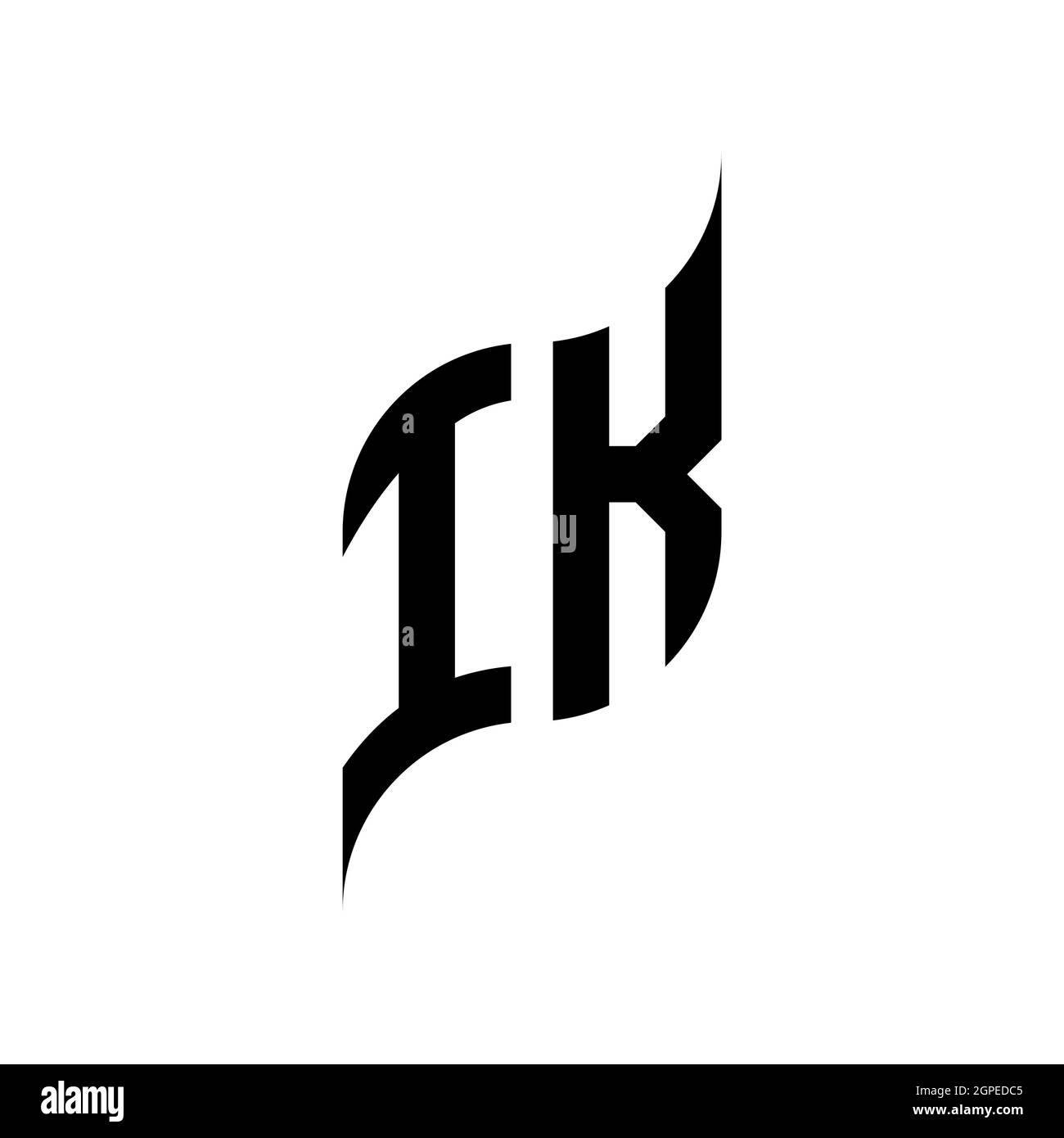 IK Monogram geometric shape style template. Monogram initial design ...