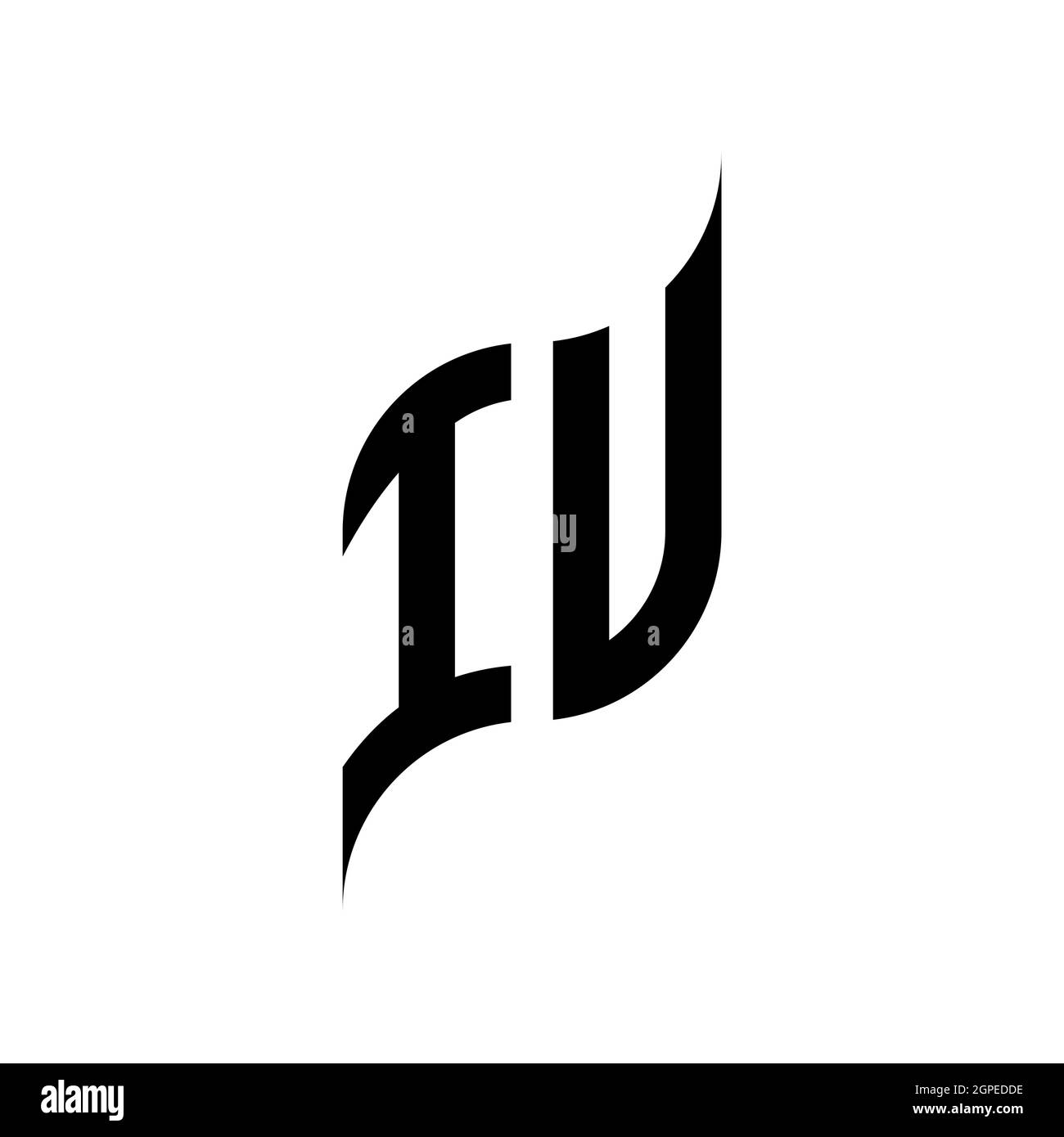 IU Monogram geometric shape style template. Monogram initial design vector isolated on white ...